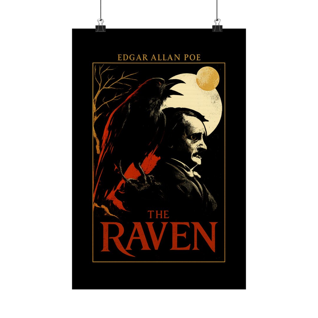 The Raven Matte Vertical Poster | Edgar Allan Poe Illustration, Gothic ...