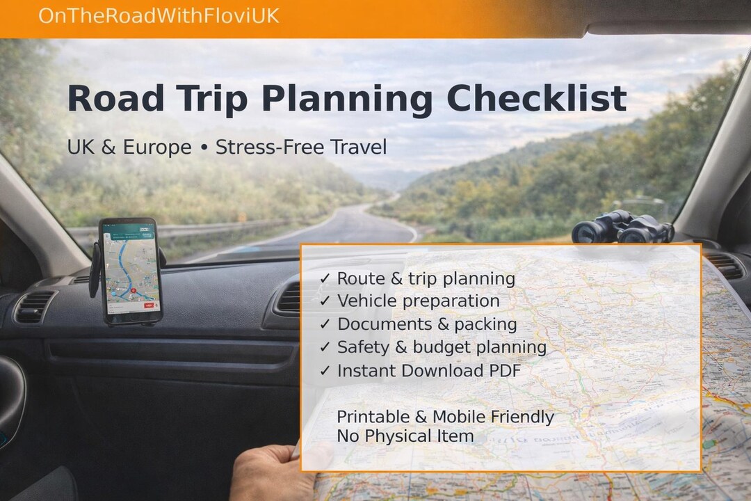 Road Trip Planning Checklist | UK & Europe Travel Planner | Printable ...
