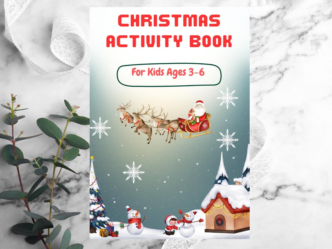 Christmas Activity Book for Kids Printable, 52 Page Christmas ...