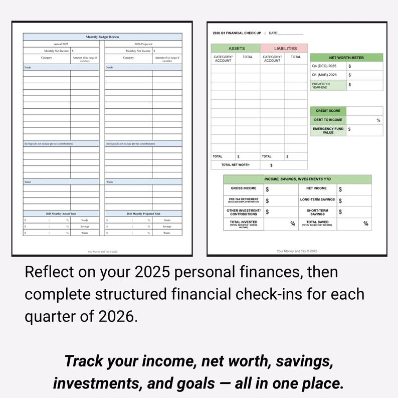 2025 Financial Review & 2026 Financial Planning Bundle | Quarterly ...