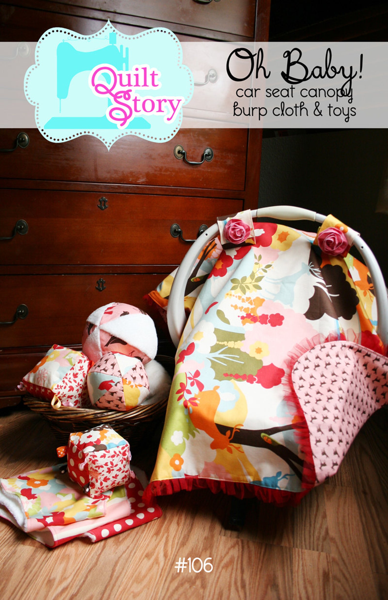 PDF Sewing Pattern oh Baby Car Seat Canopy Cover, Baby Toys, Burp ...
