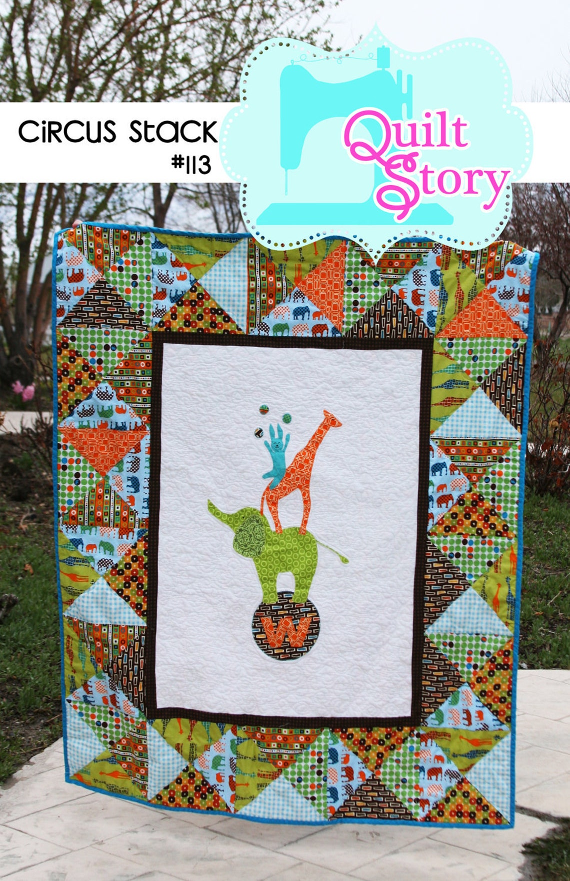 Circus Stack PDF Quilt Pattern Elephant Giraffe Bunny - Etsy