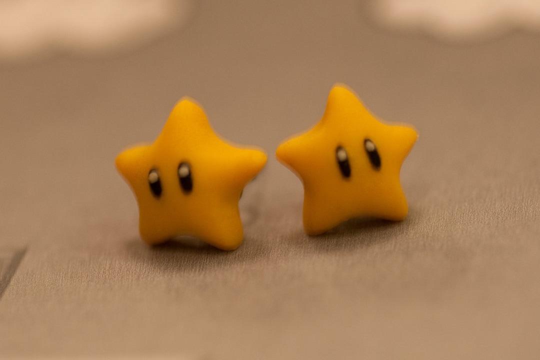 Nintendo Mario Star Earrings - Etsy