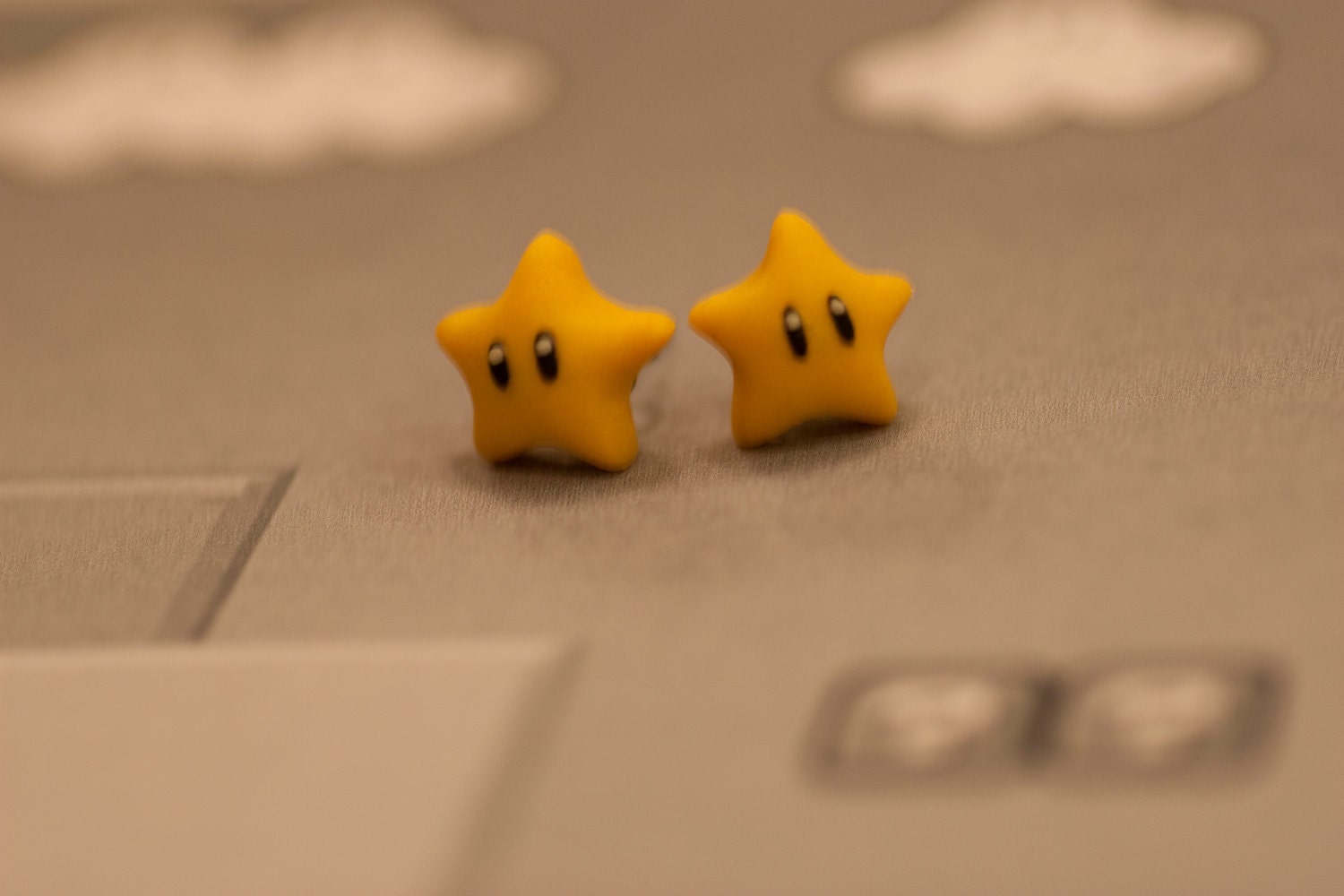 Nintendo Mario Star Earrings - Etsy