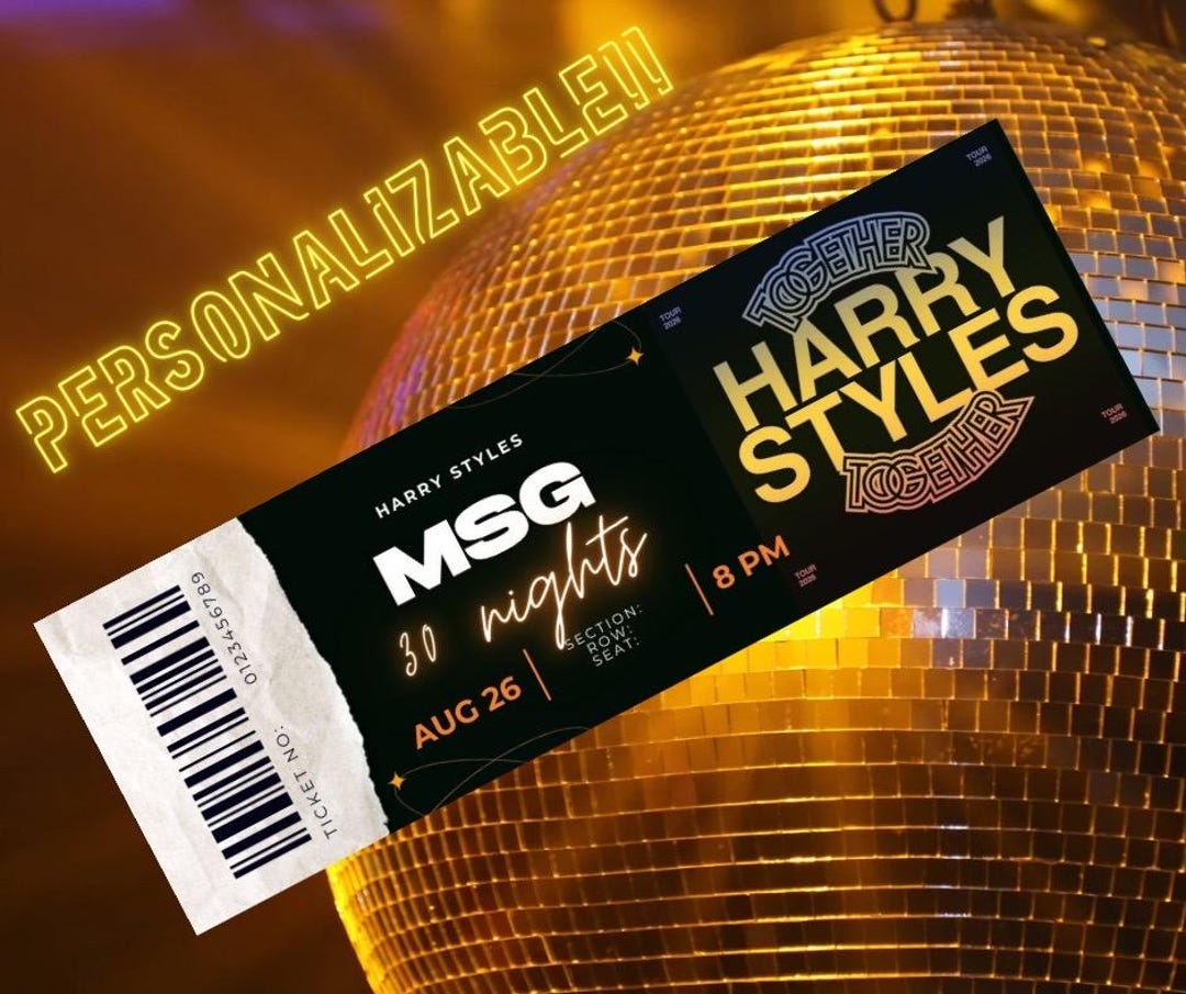 Customizable Harry Styles Together Together Tour Ticket, Digital ...