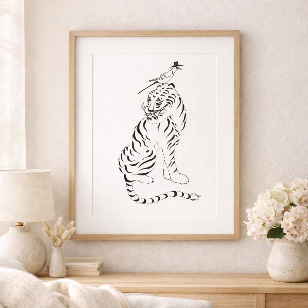 Tiger & Magpie Ink Illustration / Tattoo Flash Digital Download ...