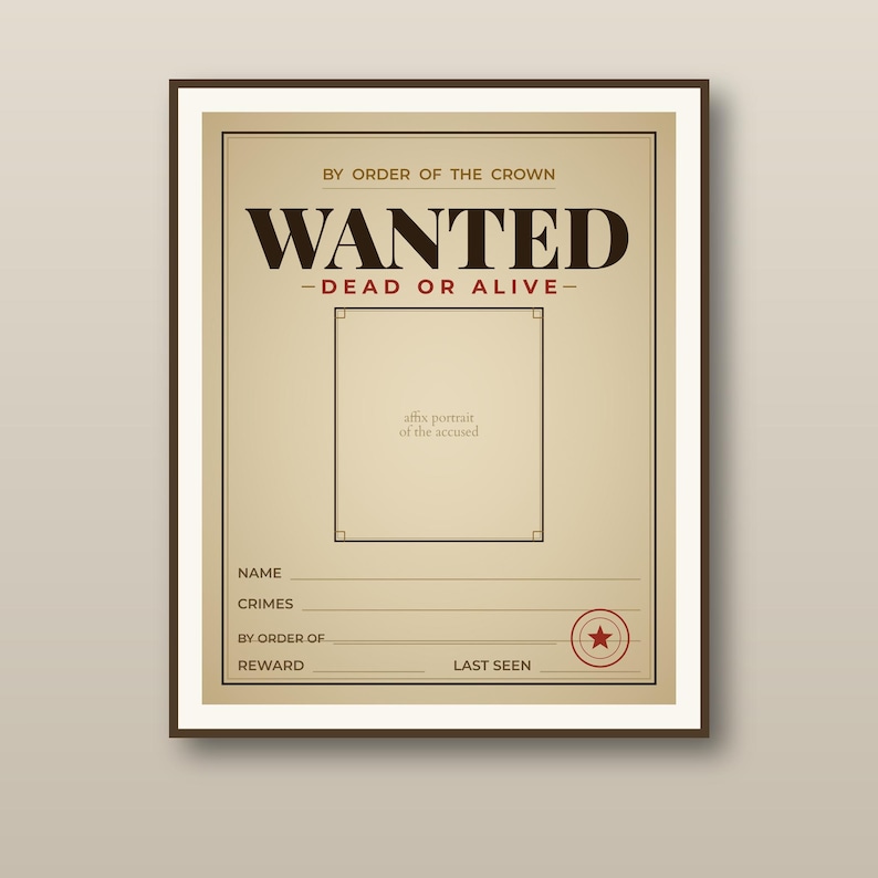 Dnd WANTED Poster Printable - Fillable Bounty Notice - Dungeons and ...