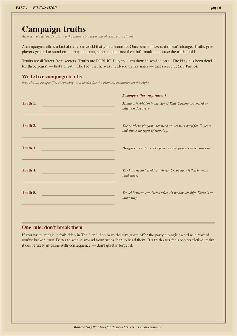 Dnd Worldbuilding Workbook Printable - 94 Page DM Campaign Planner 5e ...