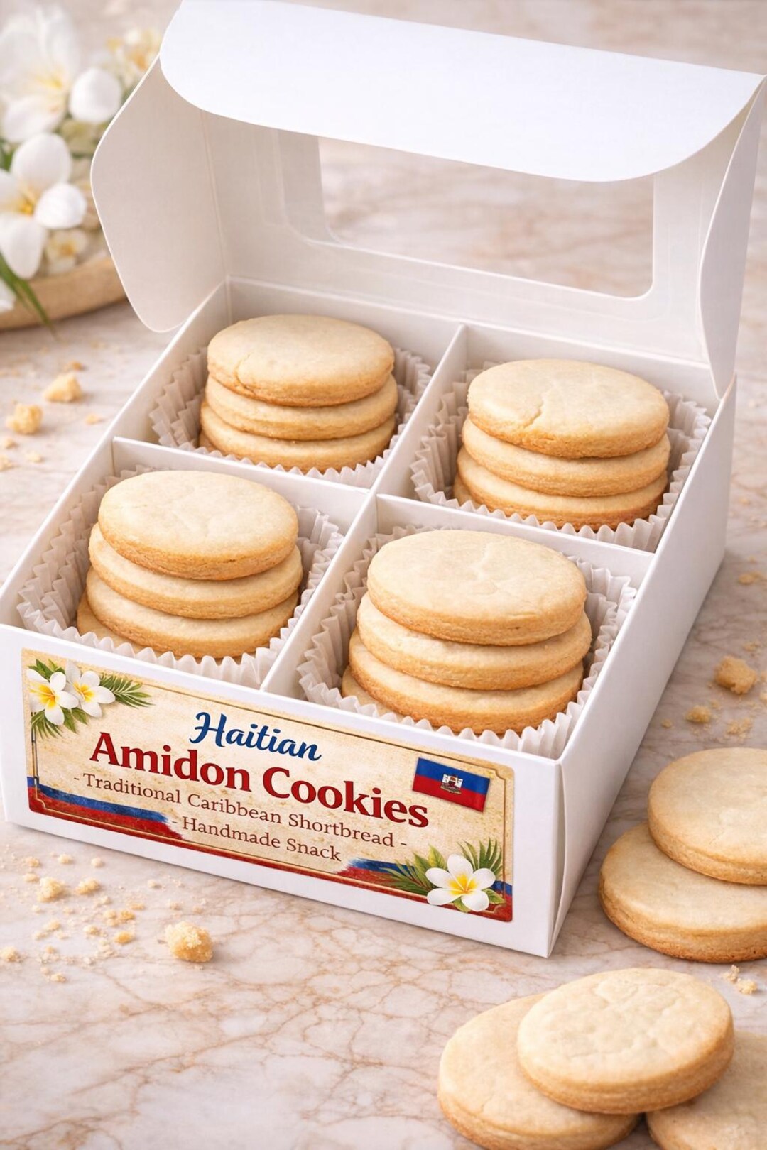 Haitian Amidon Cookies – Traditional Caribbean Shortbread, Handmade ...