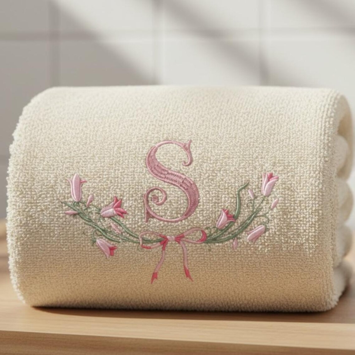 Fishtail Monogram With Floral Frame Embroidery Design, BX Font (digital ...