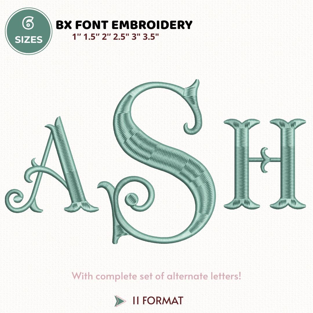 Fishtail Monogram Embroidery Design, BX Font (digital Download), 5 ...