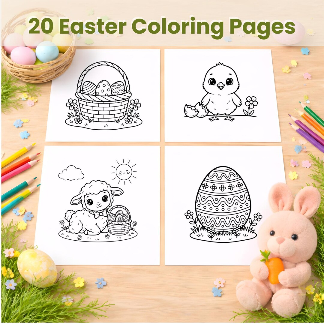 Easter Animals Coloring Pages | Cute Easter Coloring Printable for Kids ...