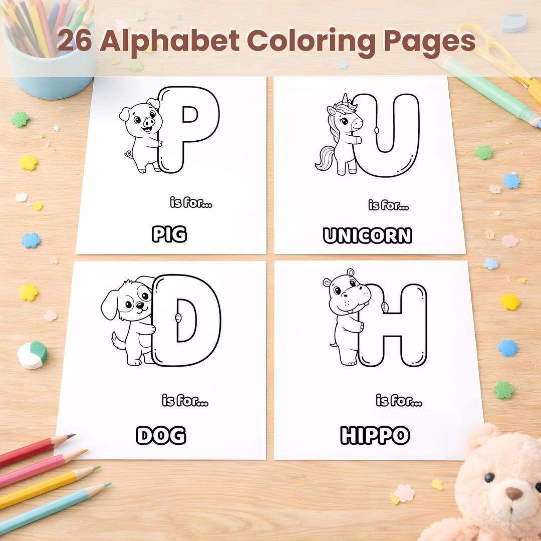 Animal Alphabet Coloring Pages | A–Z Alphabet Animals | Printable ABC ...
