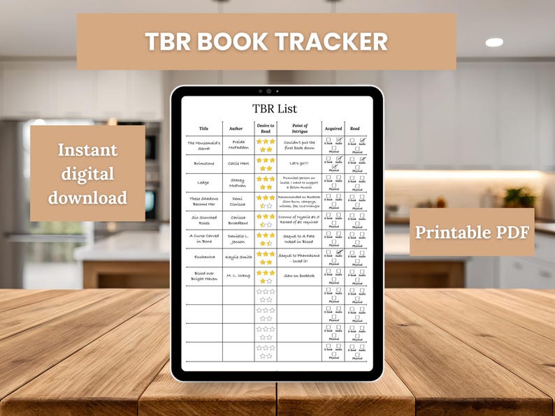 Digital TBR | to Be Read List | Printable Book List | Book Journal Page ...