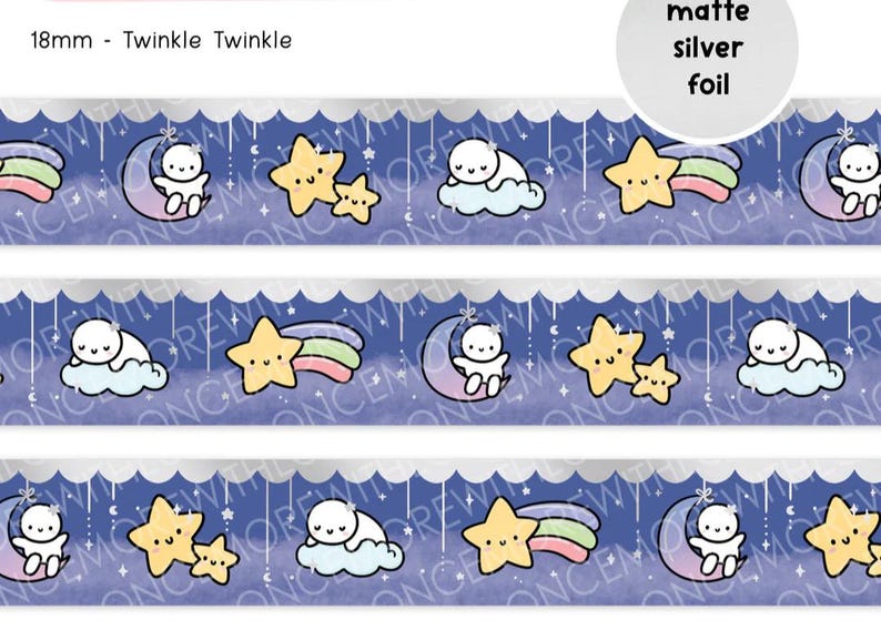 OMWL Oncemorewithlove Twinkle Twinkle 18mm Washi Tape Sample (50cm) - Etsy