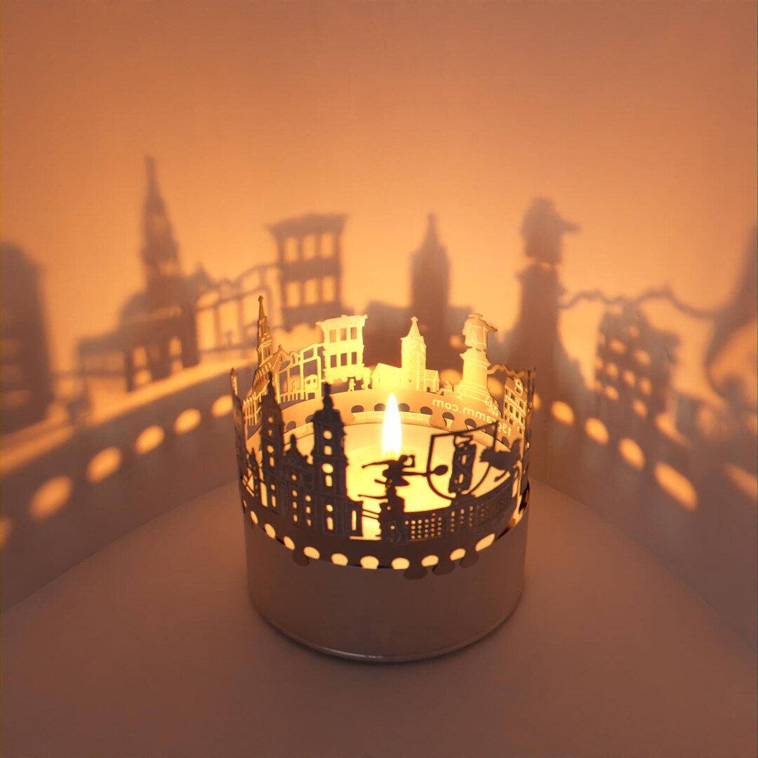 St. Gallen Skyline Shadow Play - Lantern Candle Attachment for Stunning ...