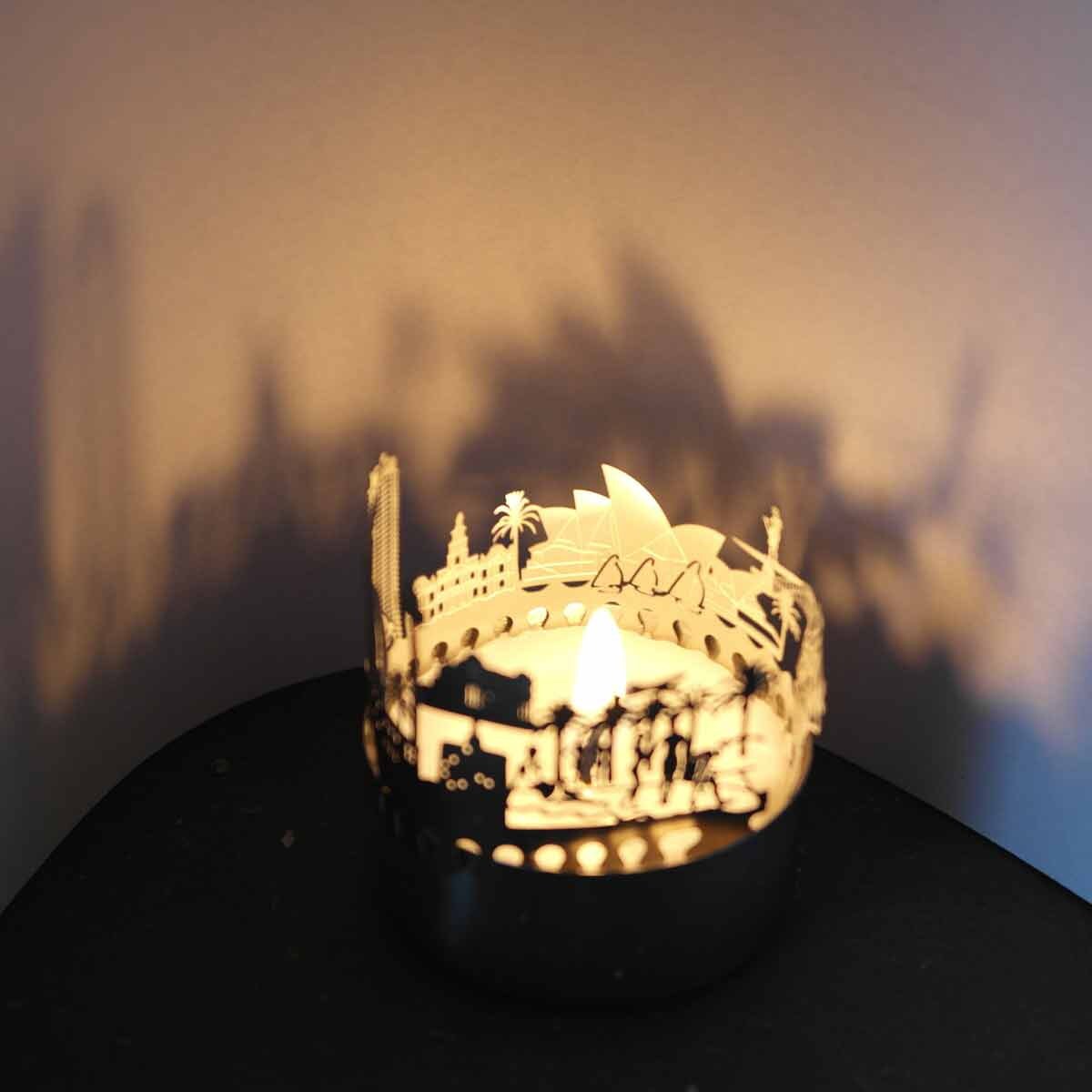 Sydney Skyline Shadow Play: Captivating Candle Attachment Souvenir for ...