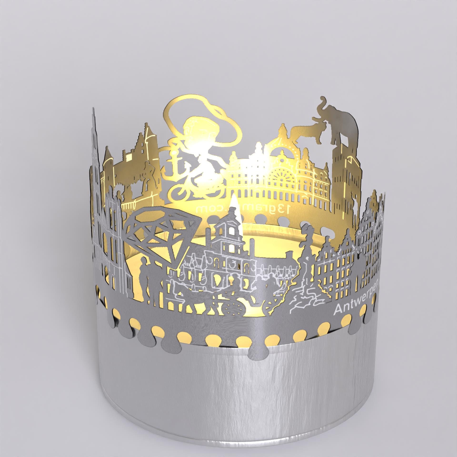 Antwerp Skyline Shadow Play - Beautiful Souvenir Candle Attachment ...
