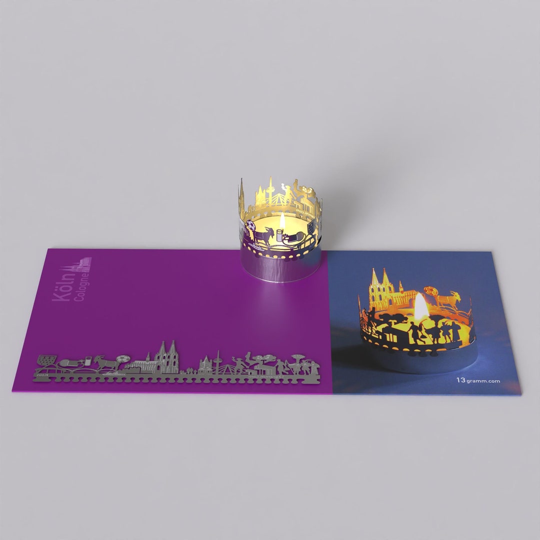 Cologne Skyline Shadow Play: Exquisite Candle Attachment - Etsy
