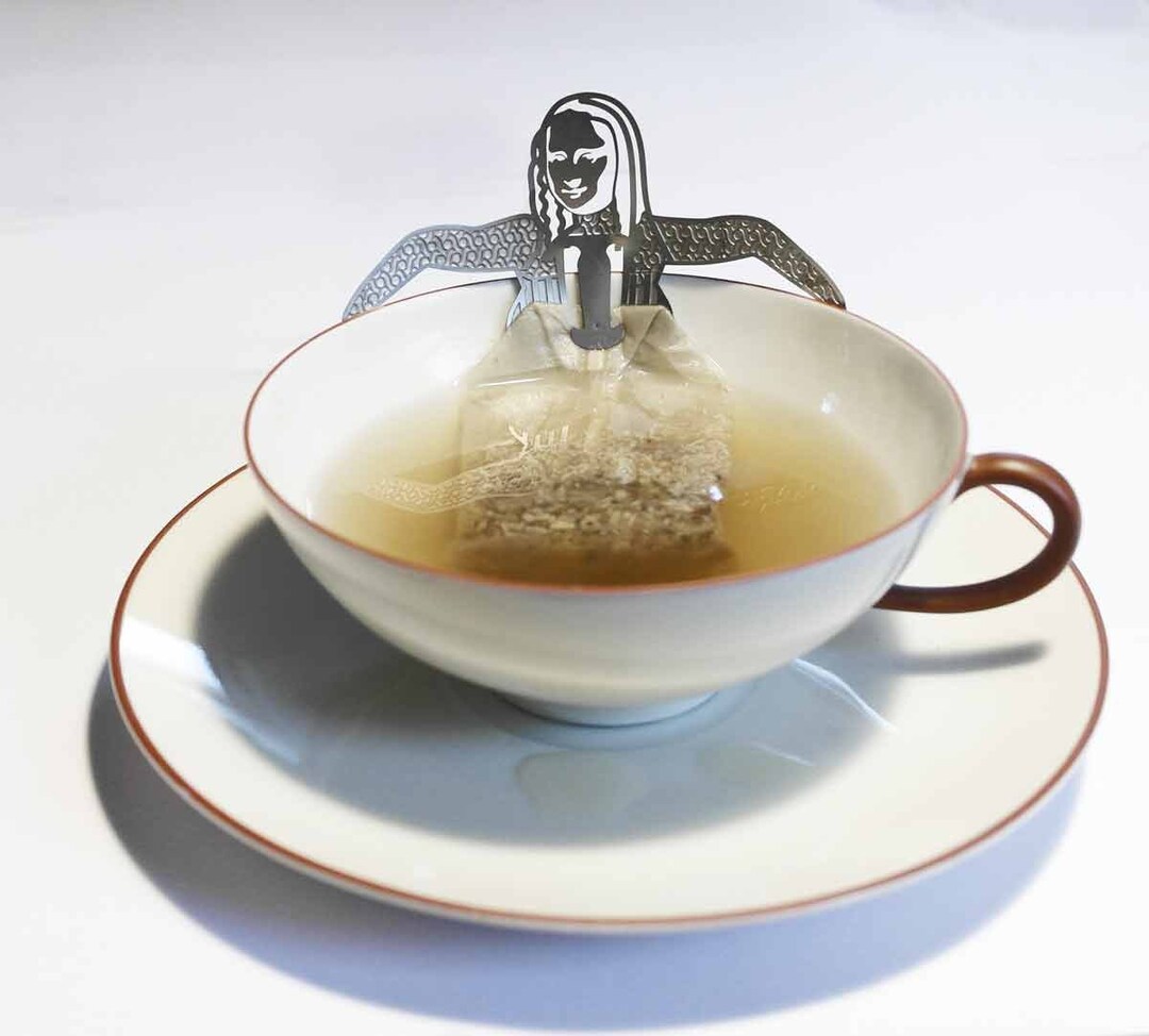 Mona Lisa Tea Bag Holder Gift, 3D Stainless Steel Figure to Drink Tea ...