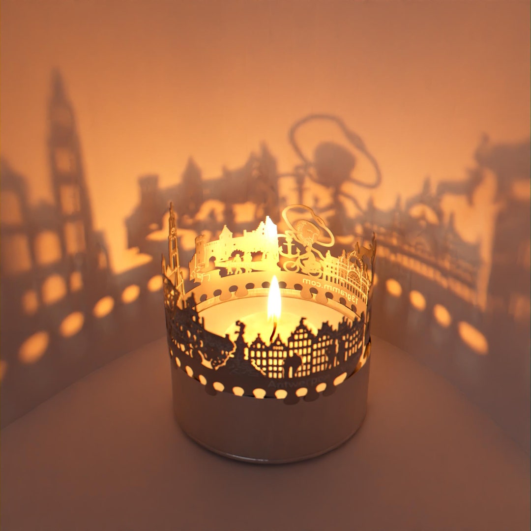 Antwerp Skyline Shadow Play - Beautiful Souvenir Candle Attachment ...