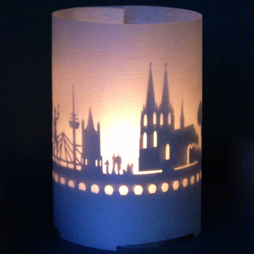 Cologne Skyline Shadow Play - Gift Tube Candle With Cologne Cathedral ...