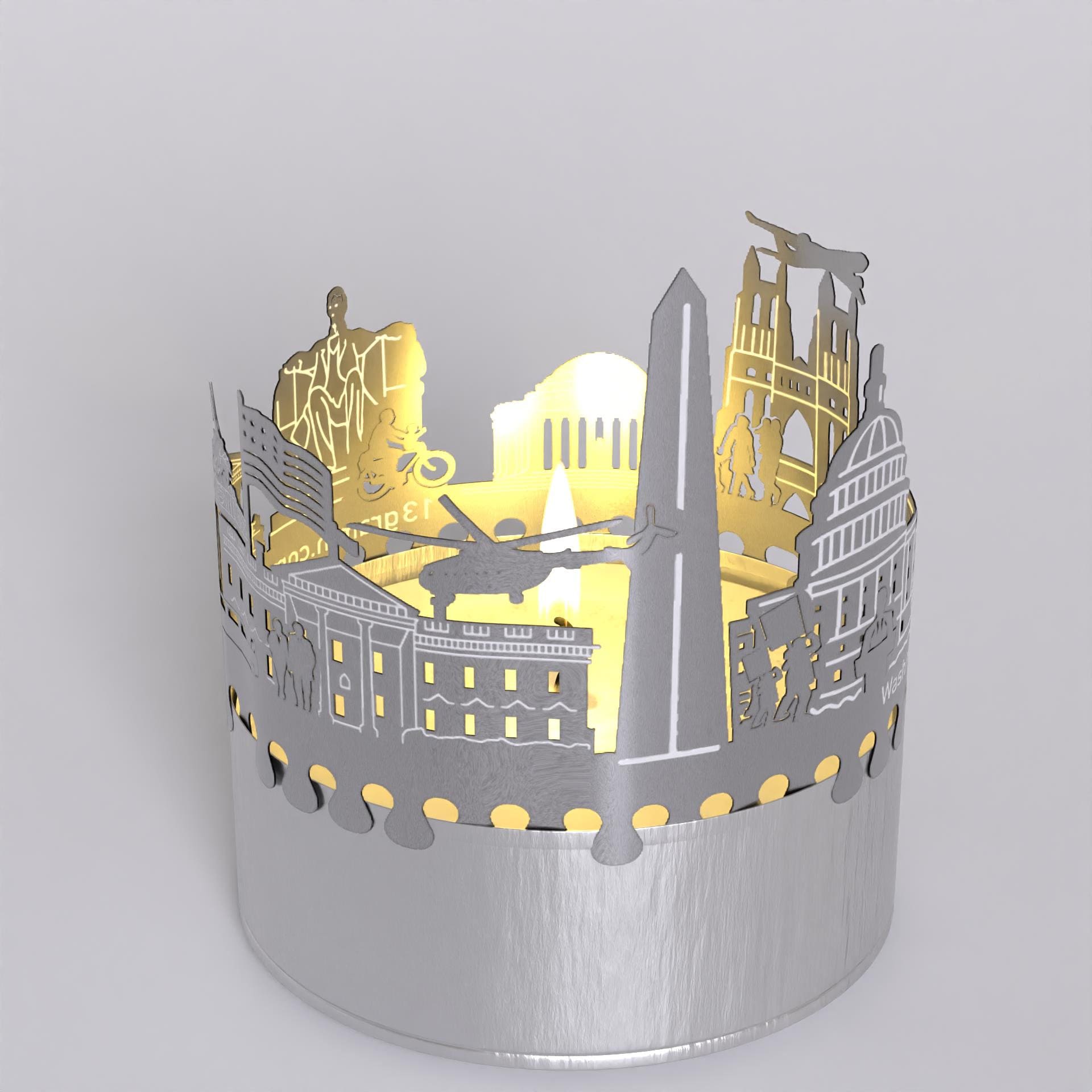 Washington DC Skyline Shadow Play: Stunning Souvenir Candle Attachment ...