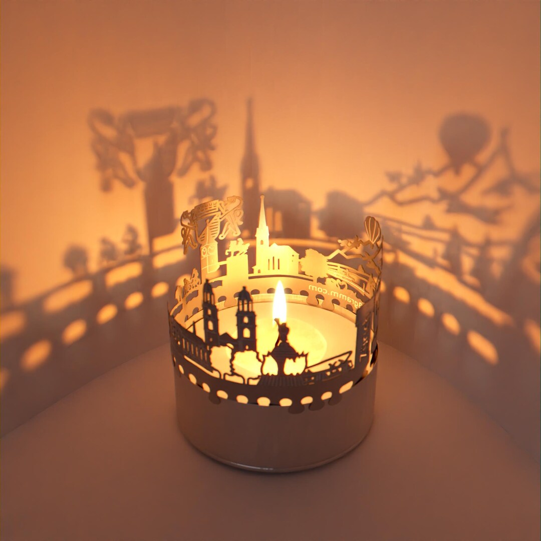 Zurich Skyline Shadow Play - Lantern Candle Attachment | Souvenir ...