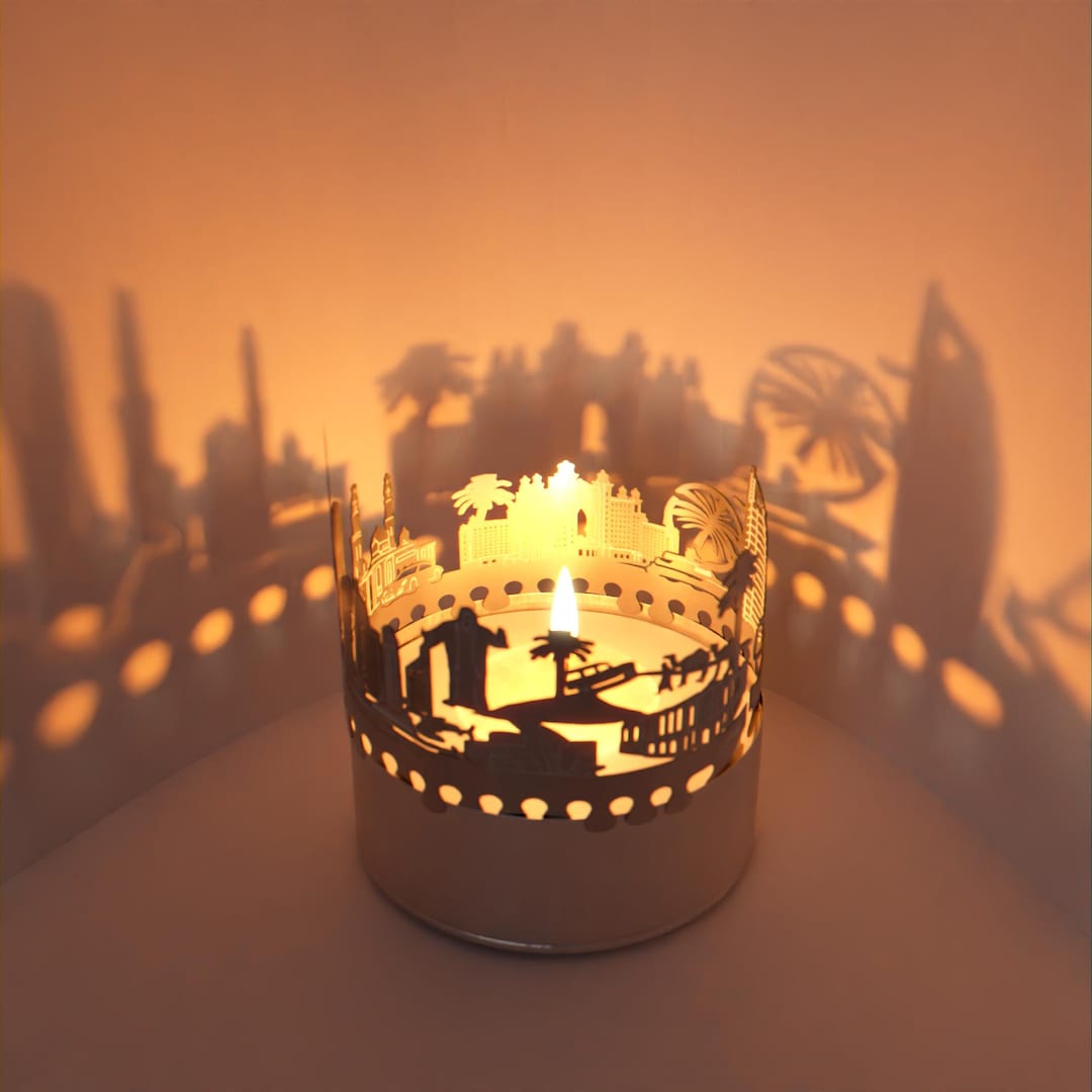 Dubai Skyline Shadow Play: Lantern Candle Attachment for Stunning ...