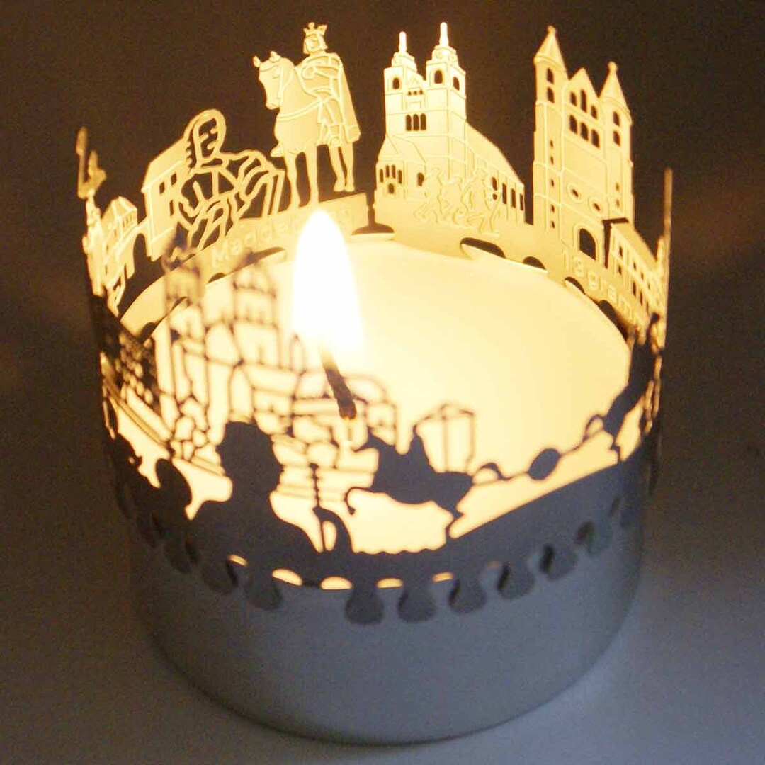 Magdeburg Skyline Shadow Play - Lantern Candle Attachment | Souvenir ...