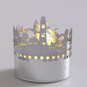 Ocean Shadow Play: Coastal-themed Candle Attachment for Beautiful Room ...