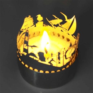 Ocean Shadow Play: Coastal-themed Candle Attachment for Beautiful Room ...