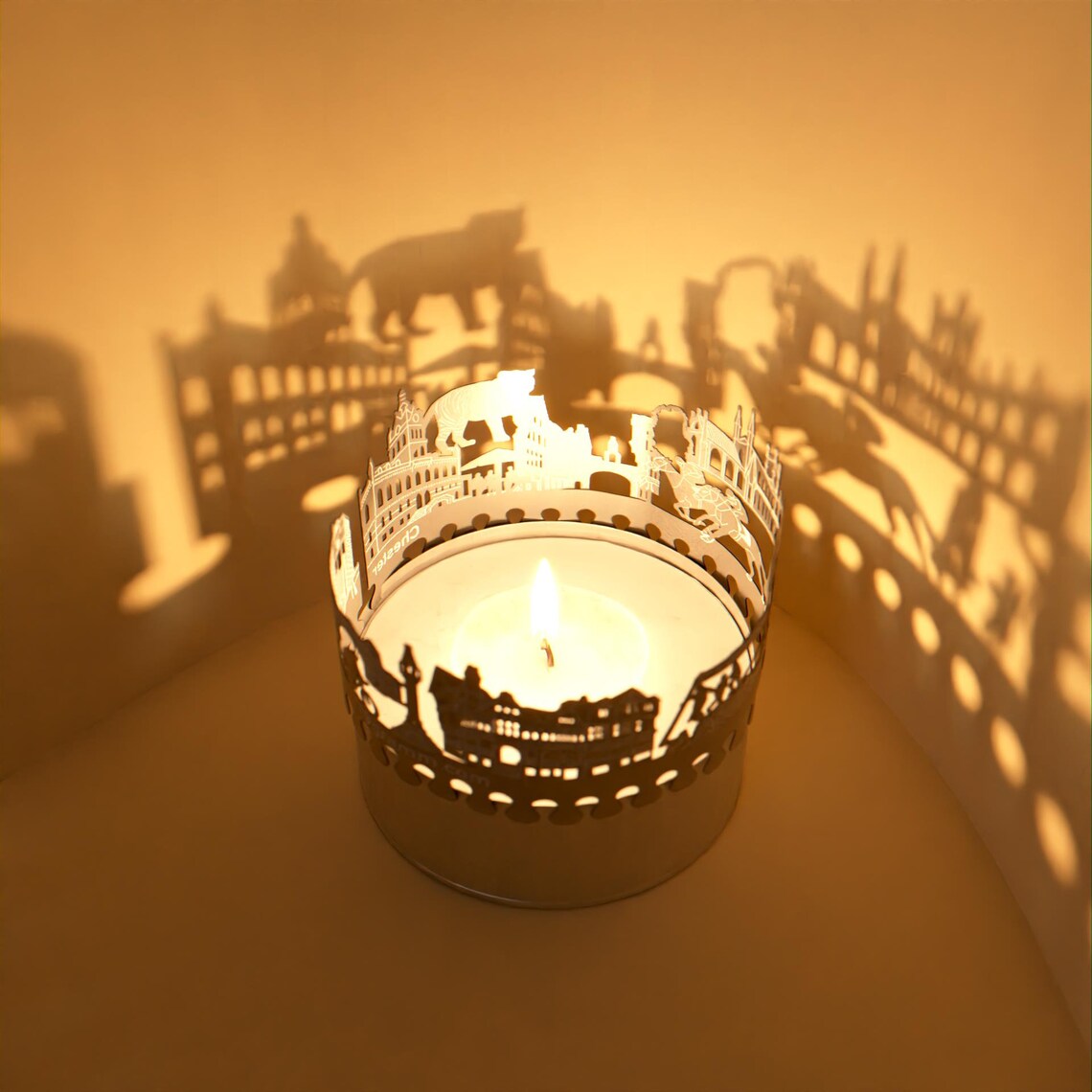 Chester Skyline Shadow Play – Cityscape Candle Lantern Attachment - Etsy