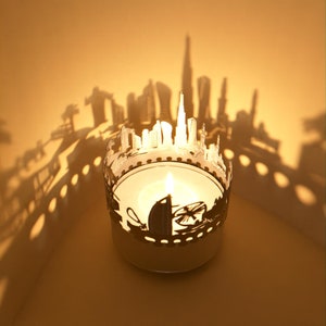 Dubai Skyline Shadow Play: Lantern Candle Attachment for Stunning ...