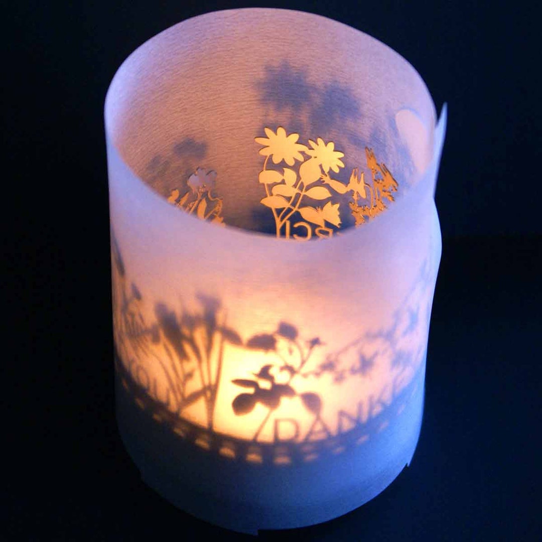 Thank You Gift Tube Shadow Play - Elegant Silhouette Motif Candle ...