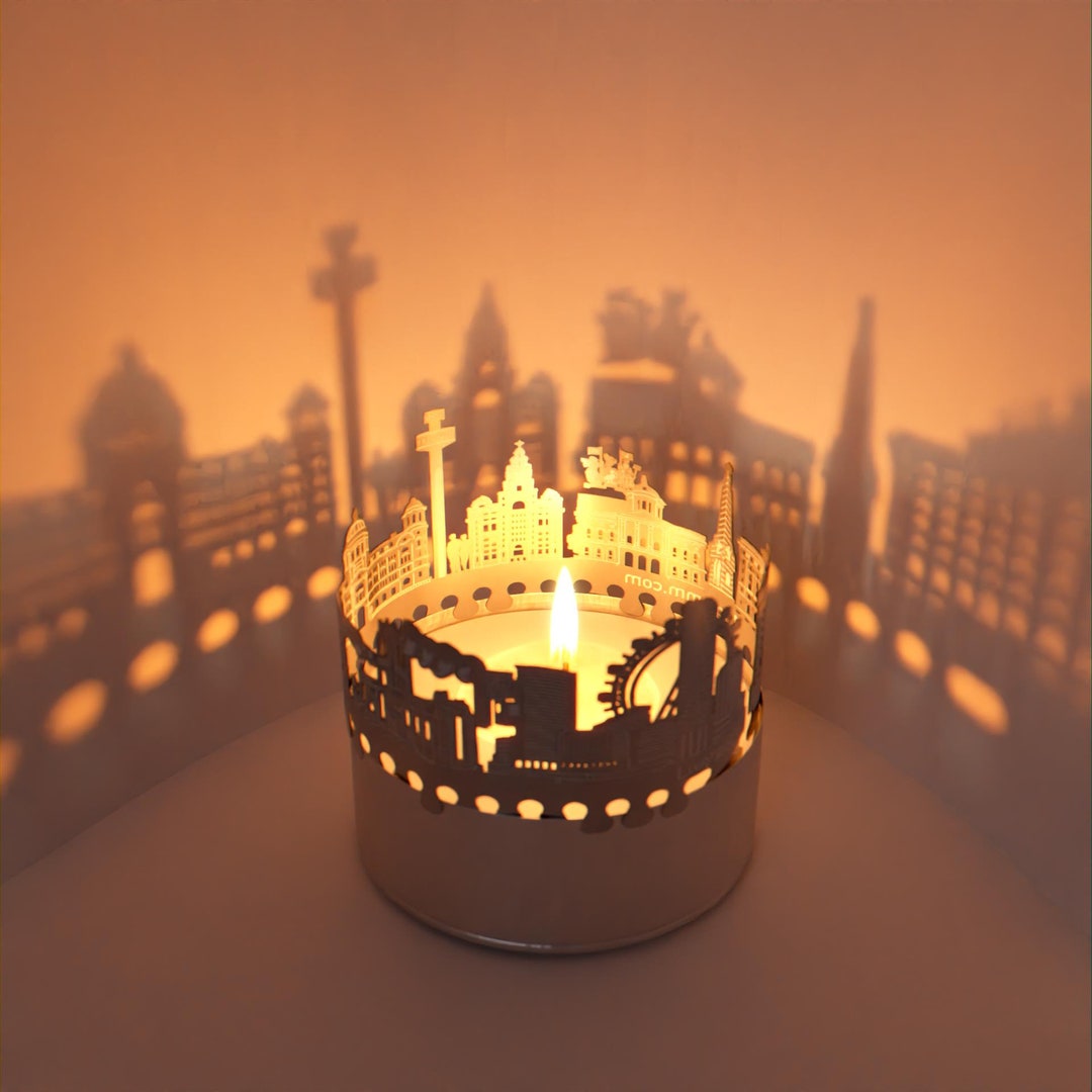Liverpool Skyline Shadow Play: Mesmerizing Candle Silhouette Projection ...