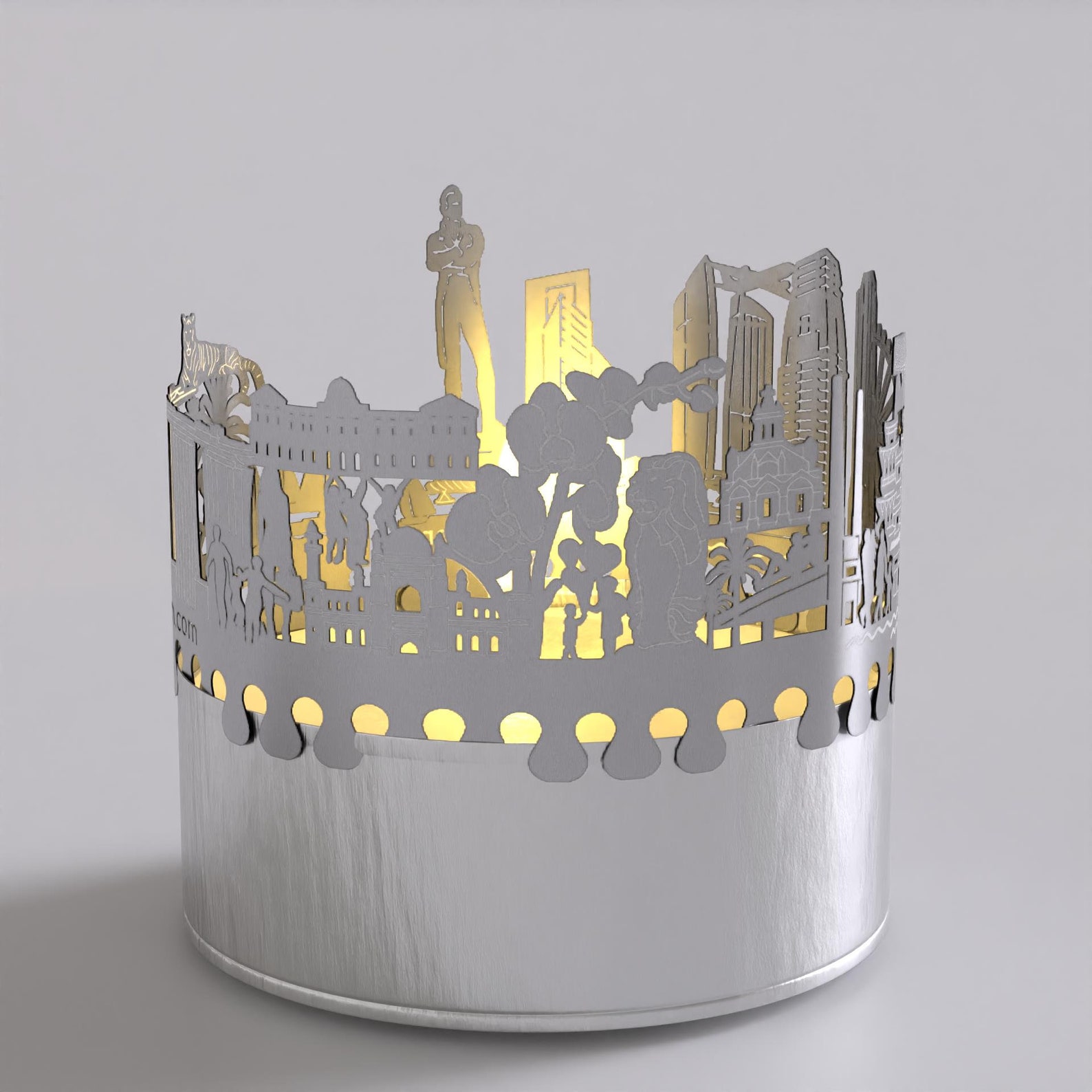 Singapore Skyline Shadow Play: Mesmerizing Candle Attachment, Iconic ...