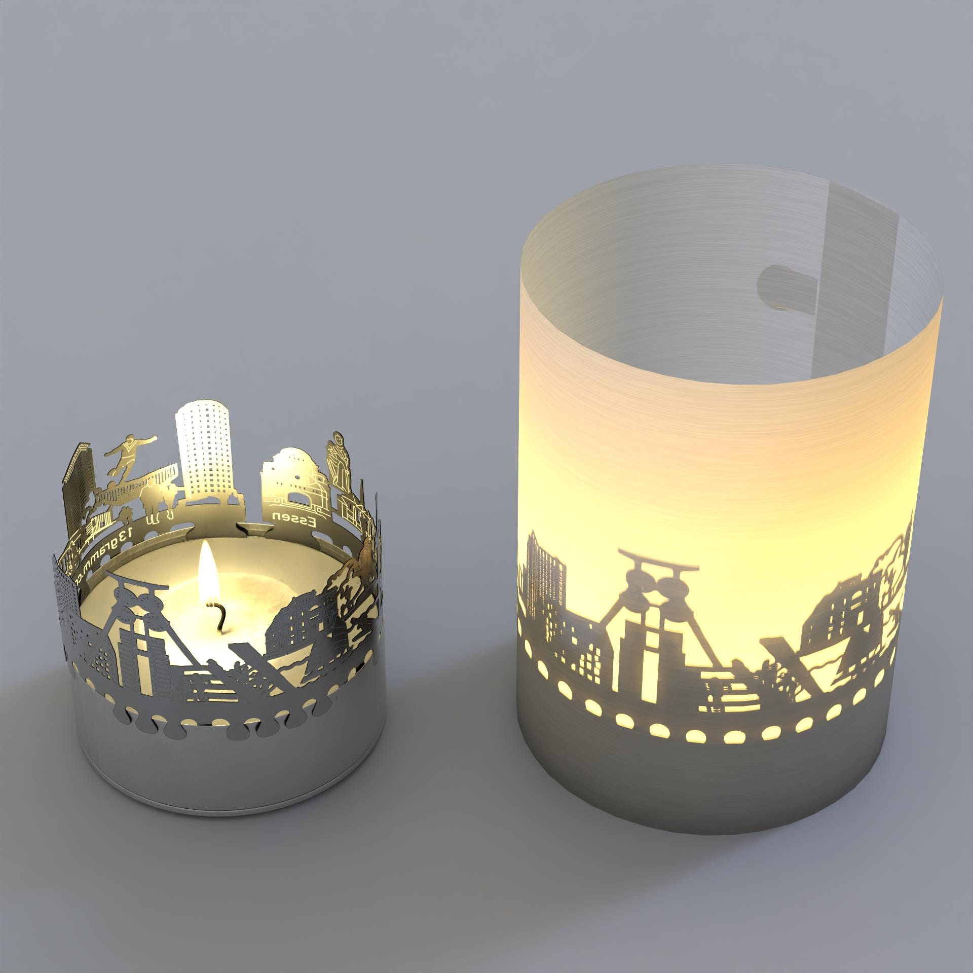Essen Skyline Shadow Play Candle | City Souvenir Gift - Etsy
