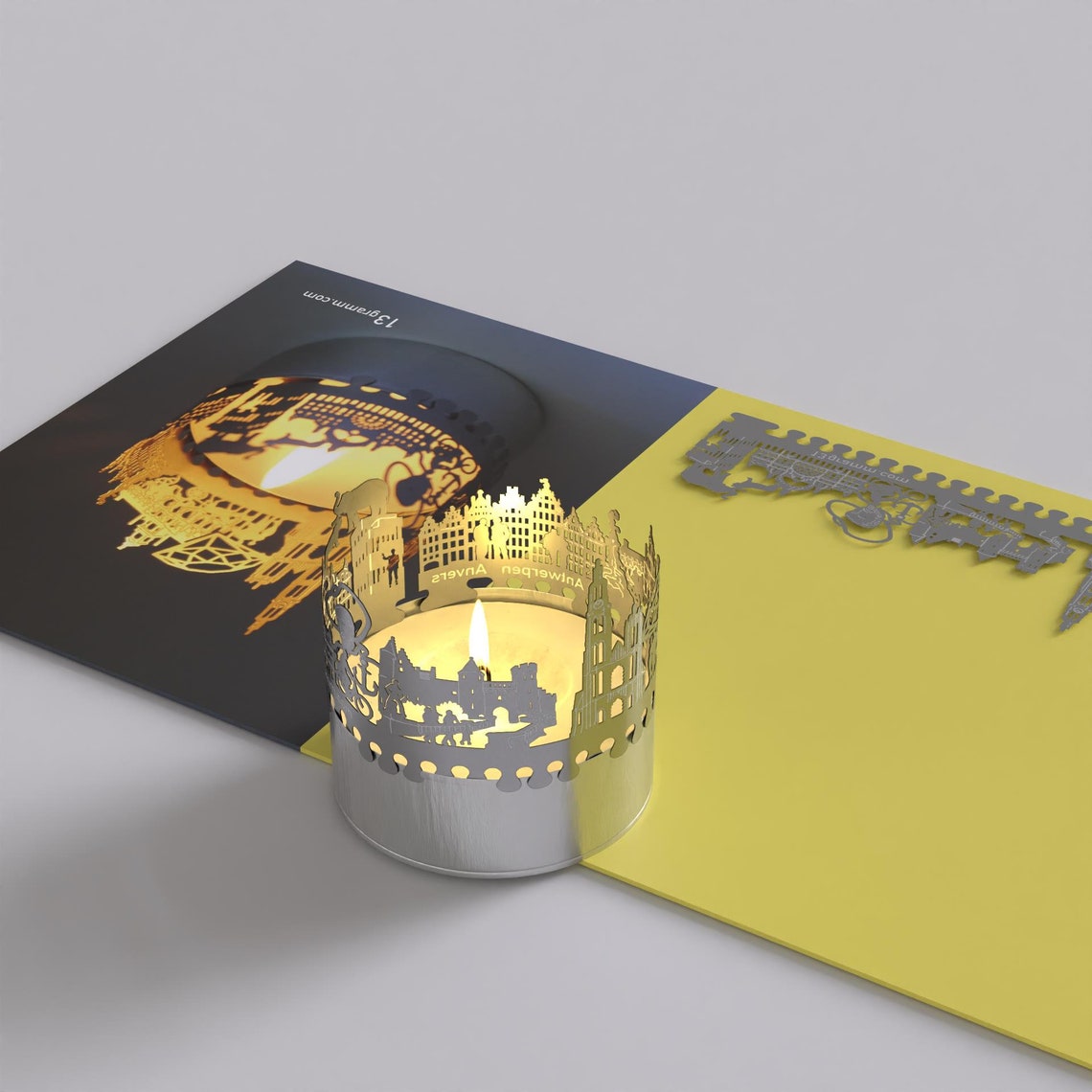 Antwerp Skyline Shadow Play - Beautiful Souvenir Candle Attachment ...