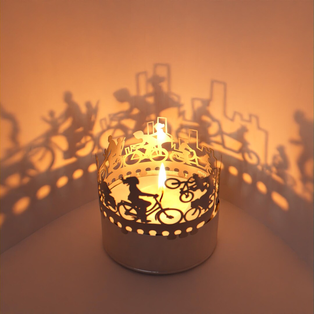 Bicycle Shadow Play - Captivating Candle Attachment for Stunning Room ...