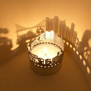 Detroit Skyline Shadow Play: Stunning Candle Attachment, Souvenir for ...
