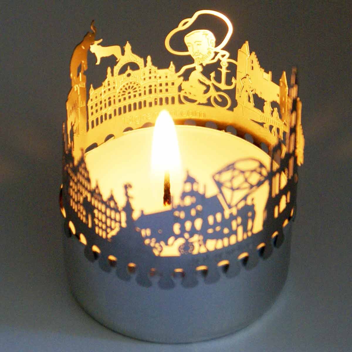 Antwerp Skyline Shadow Play - Beautiful Souvenir Candle Attachment ...