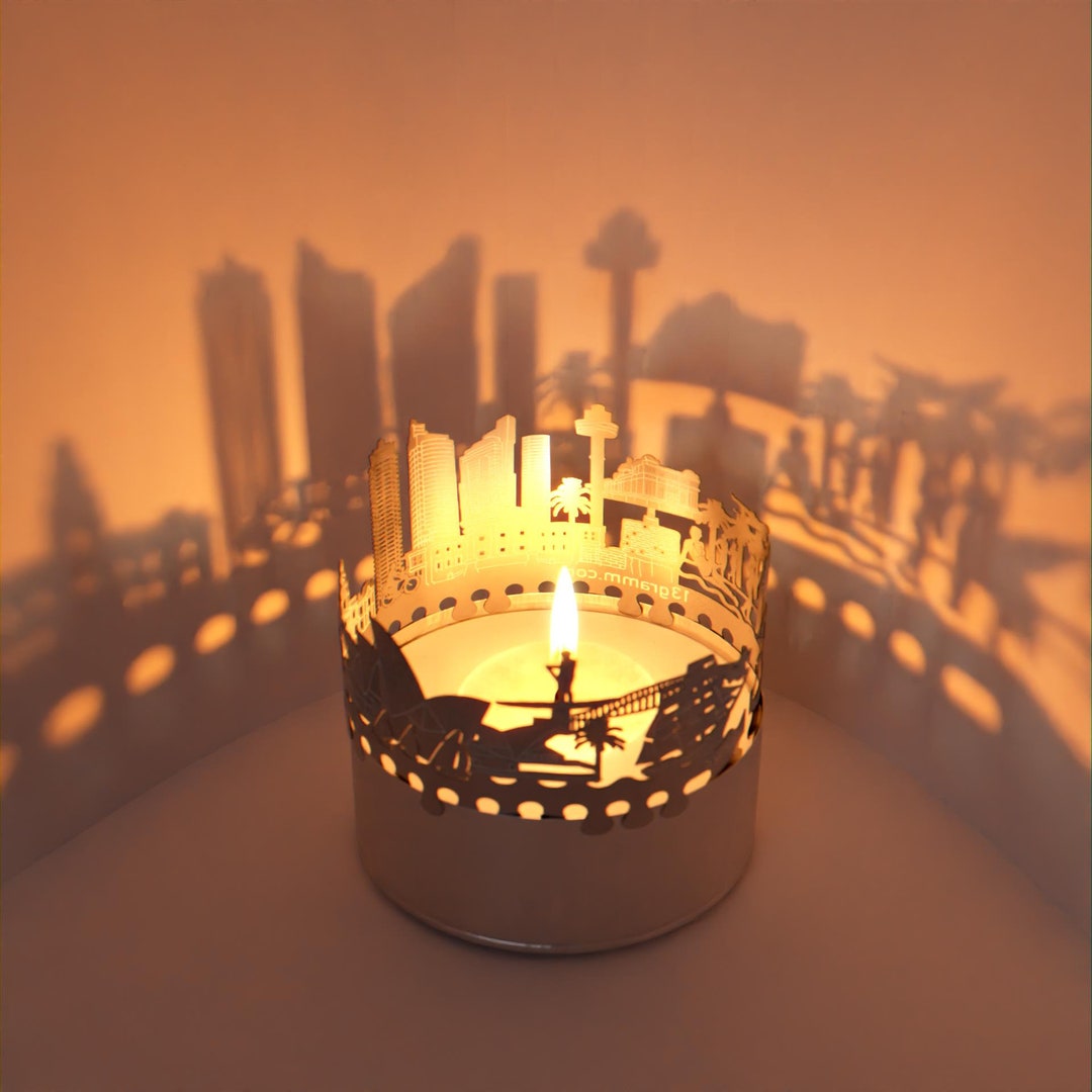 Sydney Skyline Shadow Play: Captivating Candle Attachment Souvenir for ...