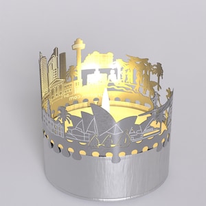 Sydney Skyline Shadow Play: Captivating Candle Attachment Souvenir for ...