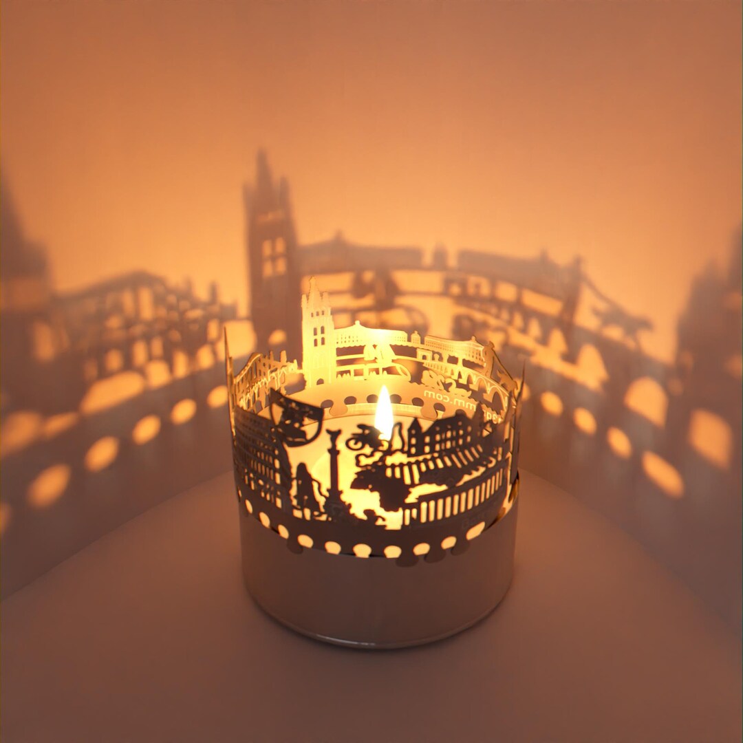 Bordeaux Skyline Shadow Play: Captivating Candle Attachment for ...