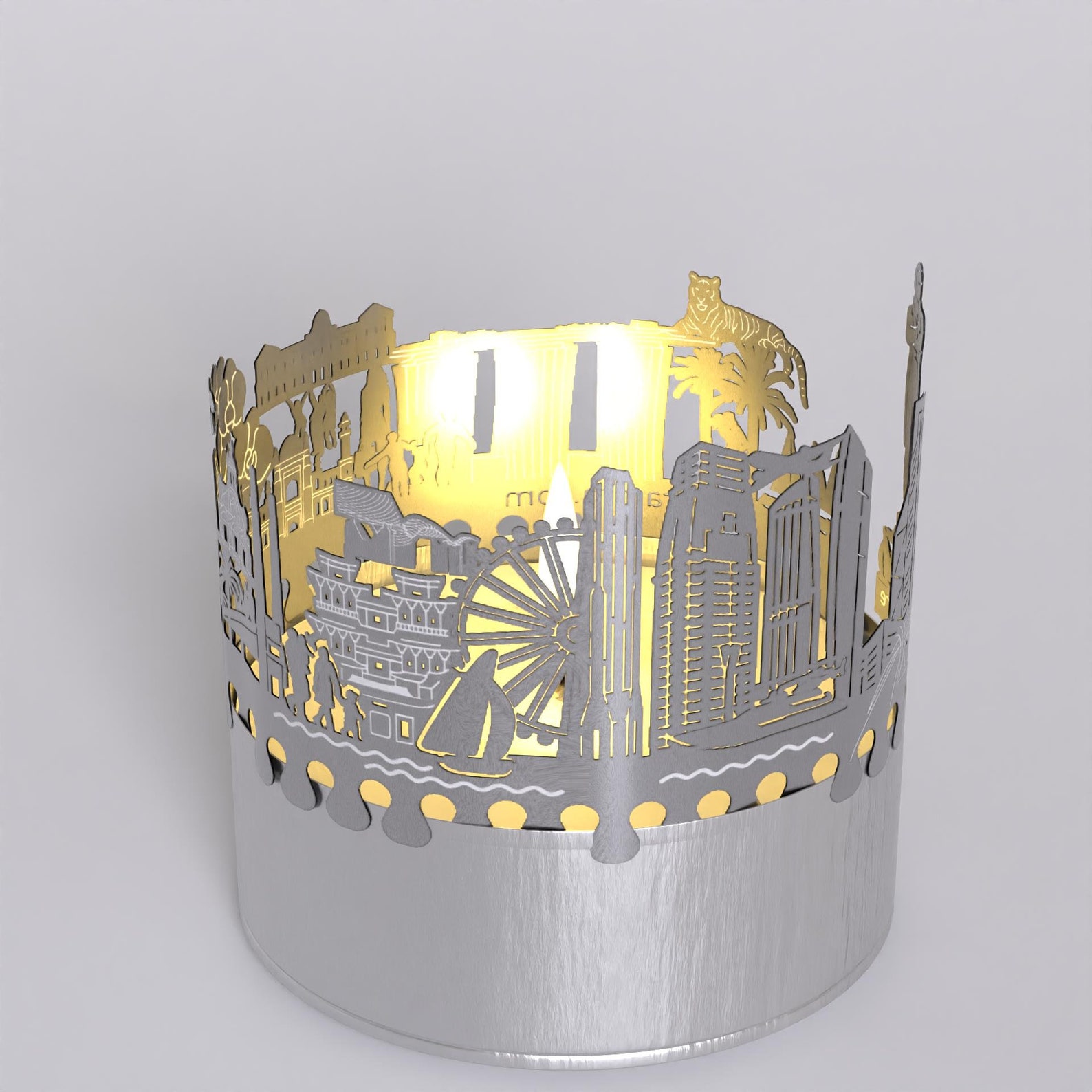 Singapore Skyline Shadow Play: Mesmerizing Candle Attachment, Iconic ...
