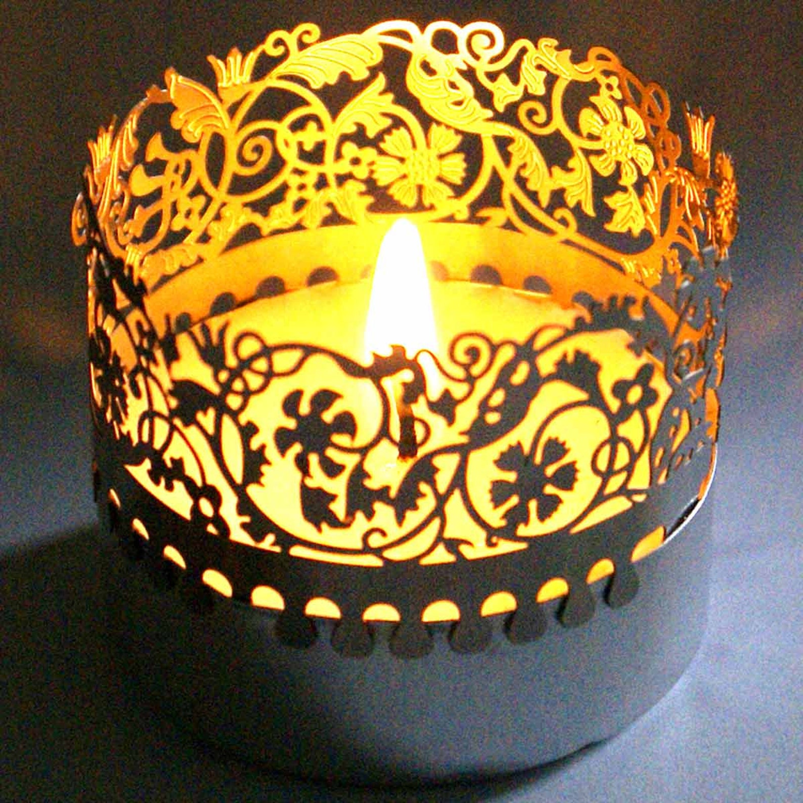 Tendrils Candle Votive Shadow Play Gift, 3D Stainless Steel Attachment ...