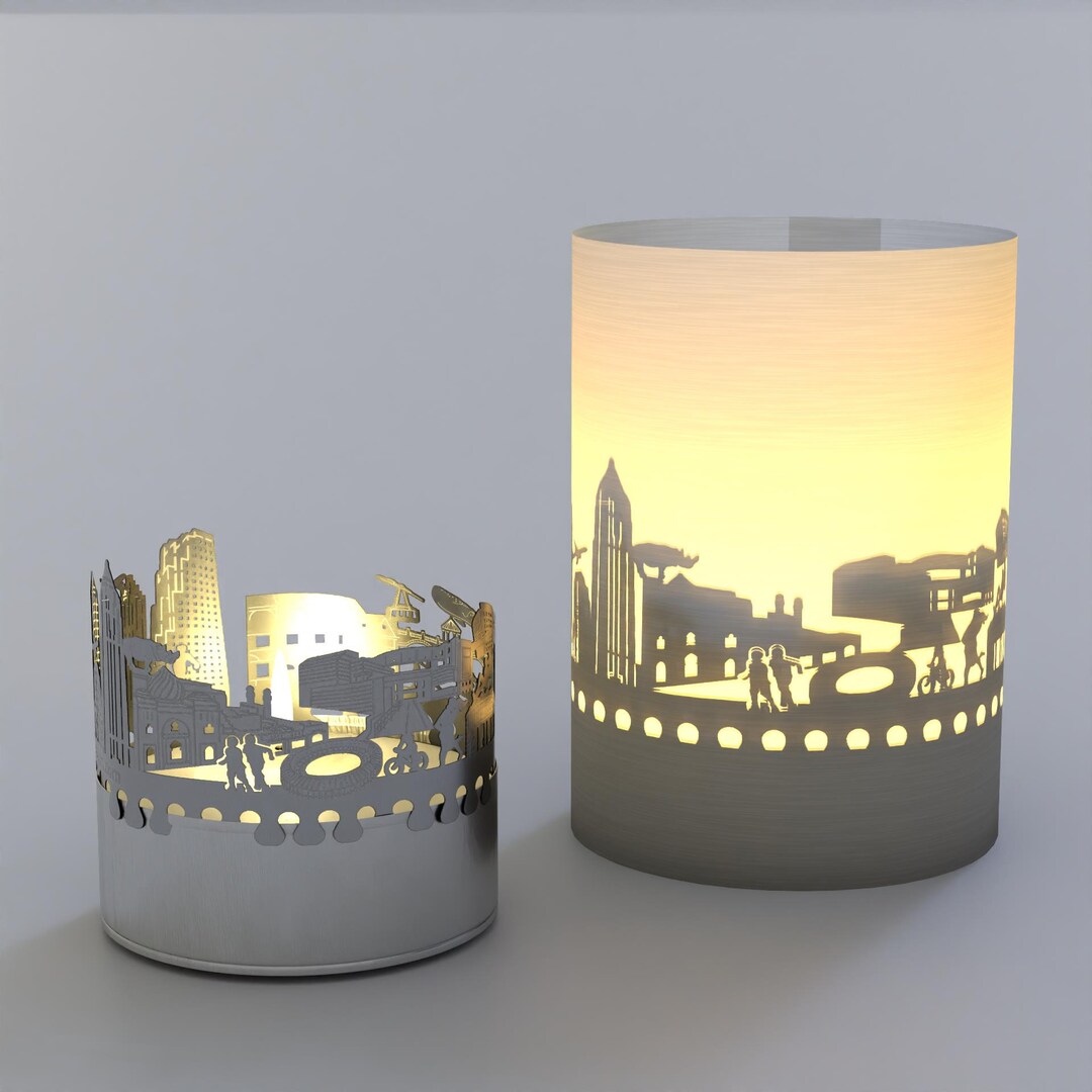 Atlanta Skyline Gift Tube Mesmerizing Shadow Play Candle - Etsy