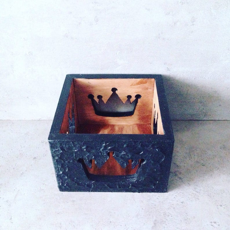 Crown box black queen make up storage box box with the | Etsy