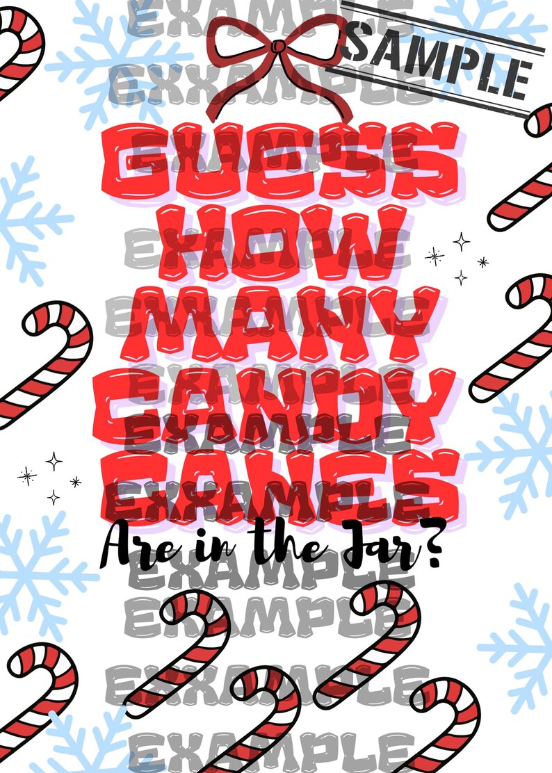 Guess How Many Candy Canes Are in the Jar Printable | Christmas ...